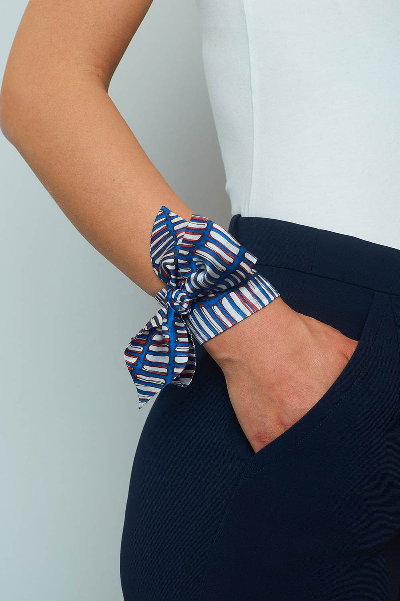 Twilly aus Seide in blau-weiß-rot – PIO O'KAN
